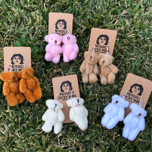 Teddy Bear Earrings Teddy Bear Charm Teddy Bear Jewelry - Etsy