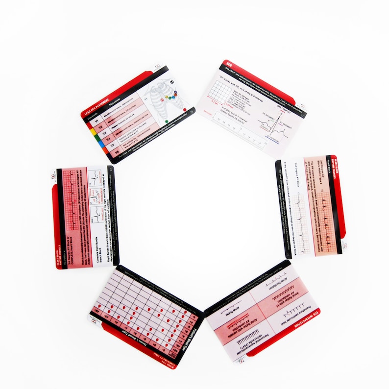 Nursing Badge Cardiac Medical Reference Cards 6 Pcs Blood | Etsy