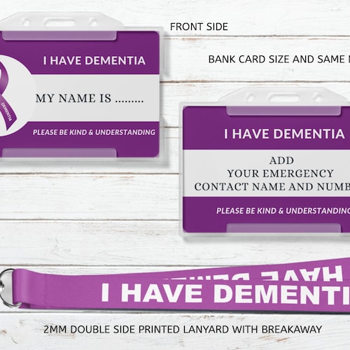 Dementia Awareness ID Card With Breakaway Lanyard Disability - Etsy UK