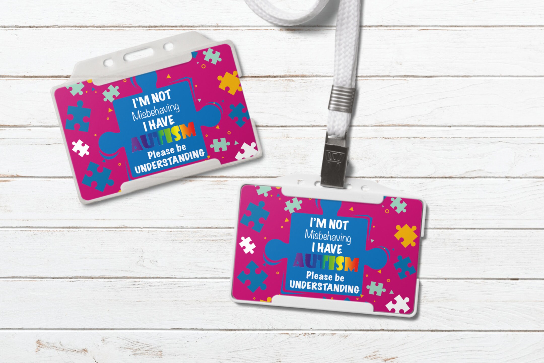 I Have Autism Lanyard Best Quality 20mm ID Card Holder - Etsy UK