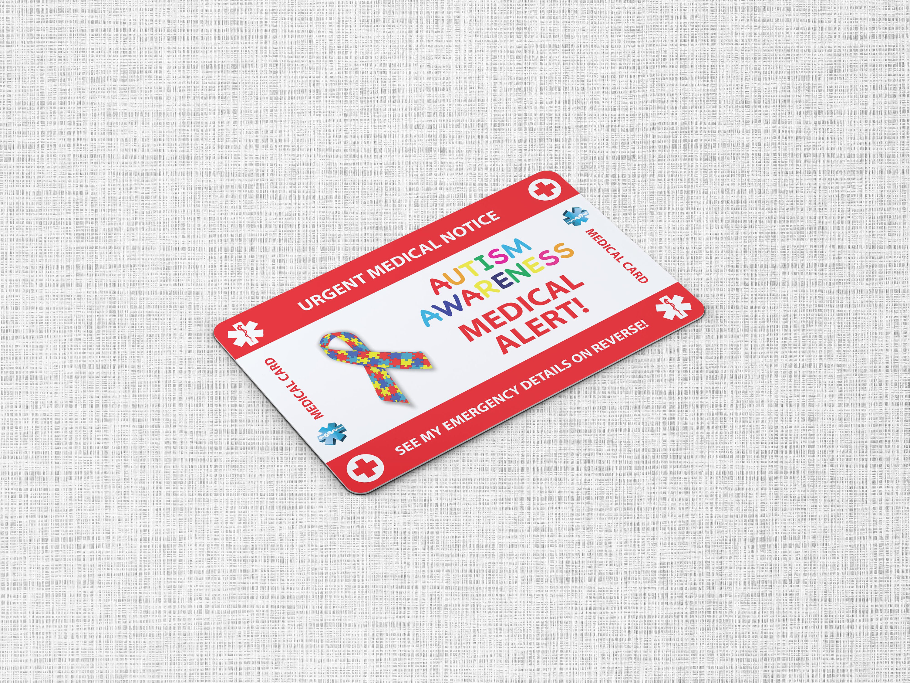 Autism Awareness Emergency Wallet Card Medical Card PVC | Etsy