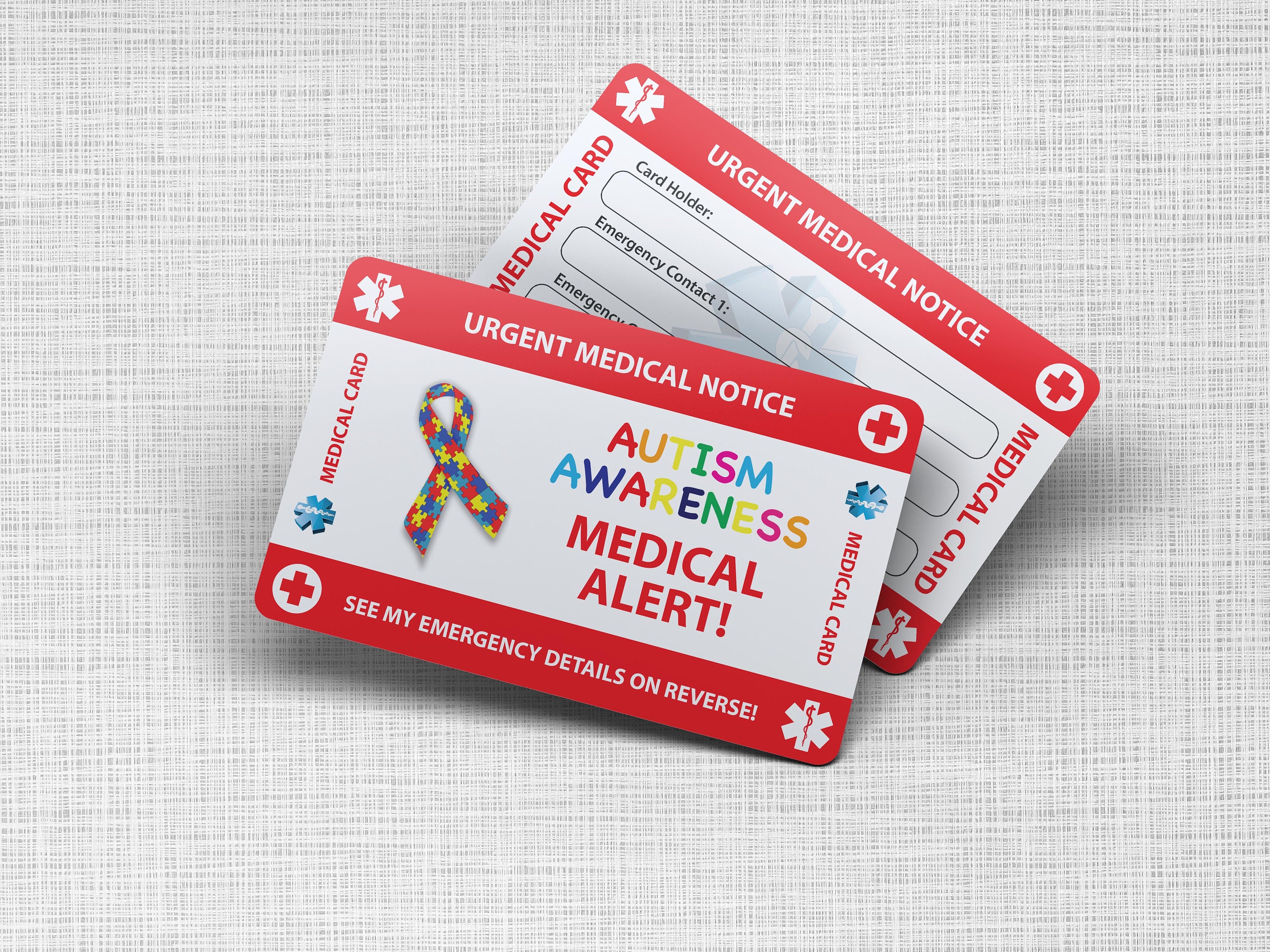 Autism Awareness Emergency Wallet Card Medical Card PVC | Etsy