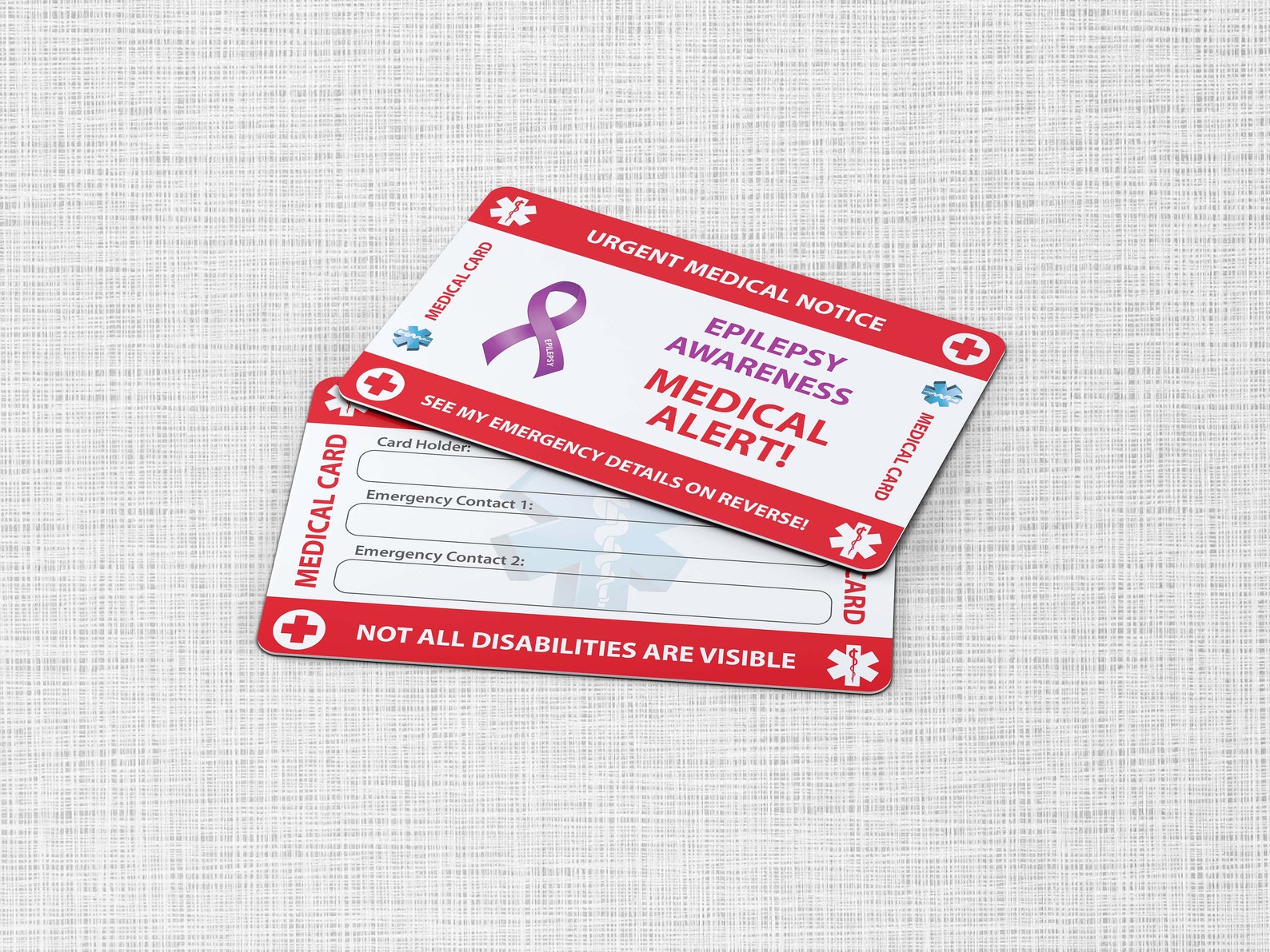 Epilepsy Emergency Wallet Card I.C.E Card ID Epilepsy - Etsy UK