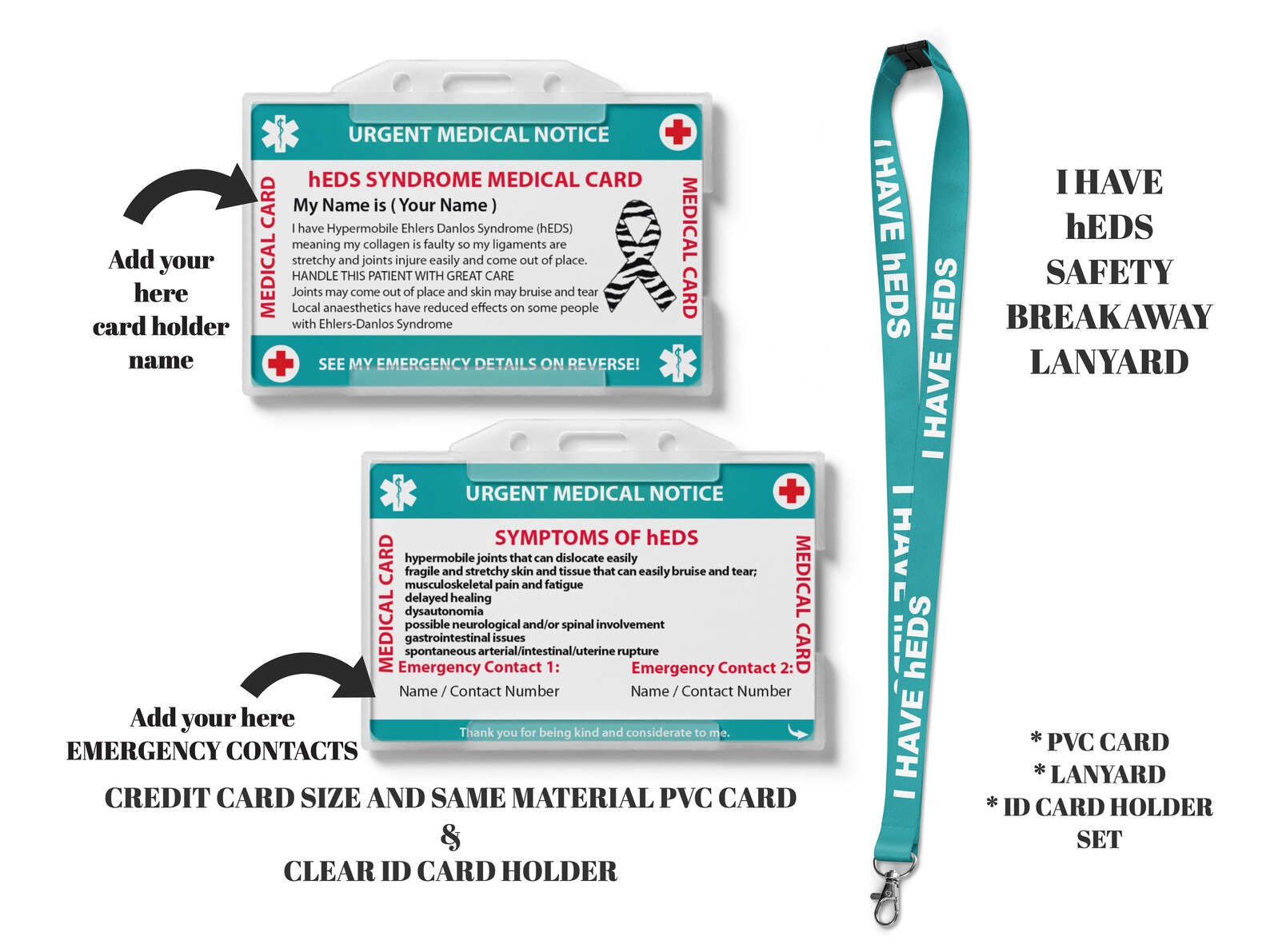 I Have Hypermobile Ehlers Danlos Syndrome (heds) Medical Emergency Card ...