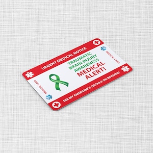 Traumatic Brain Injury Emergency Wallet Card - Traumatic Brain Injury ...