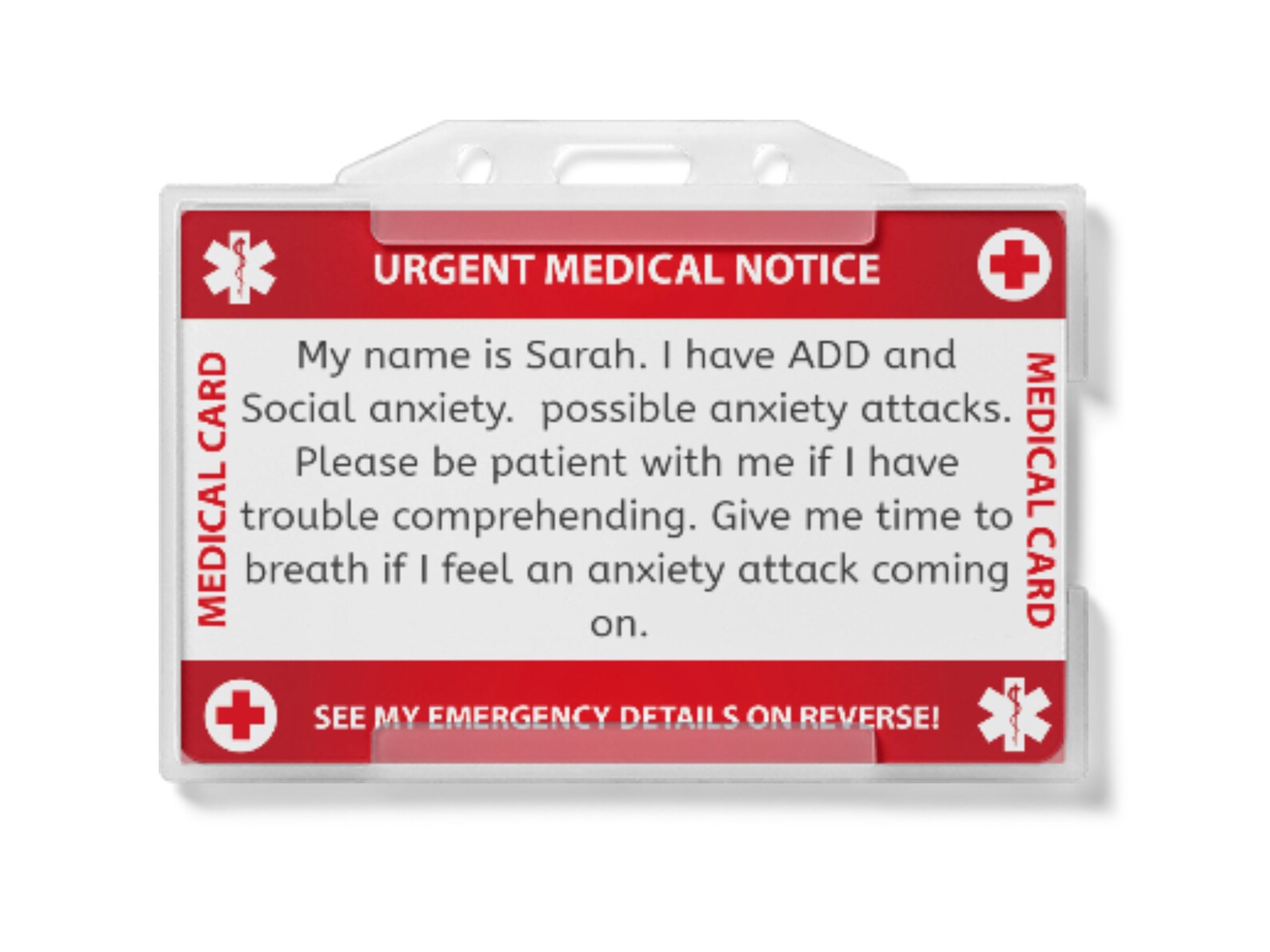 Your Medical Condition Emergency Wallet Card I.C.E Card ID - Etsy Canada