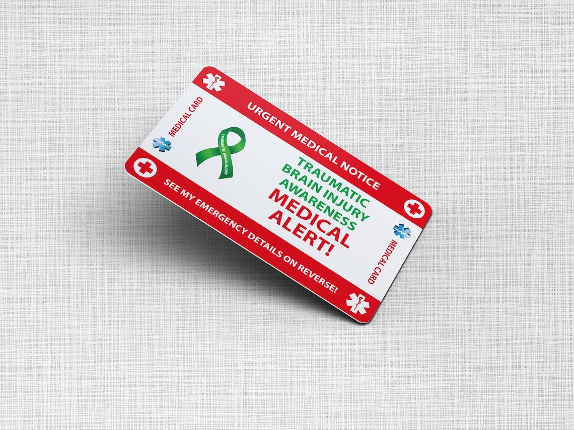 Traumatic Brain Injury Emergency Wallet Card Traumatic Brain | Etsy