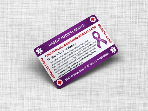 Fibromyalgia Awareness Emergency Wallet Card I.C.E Card ID - Etsy UK