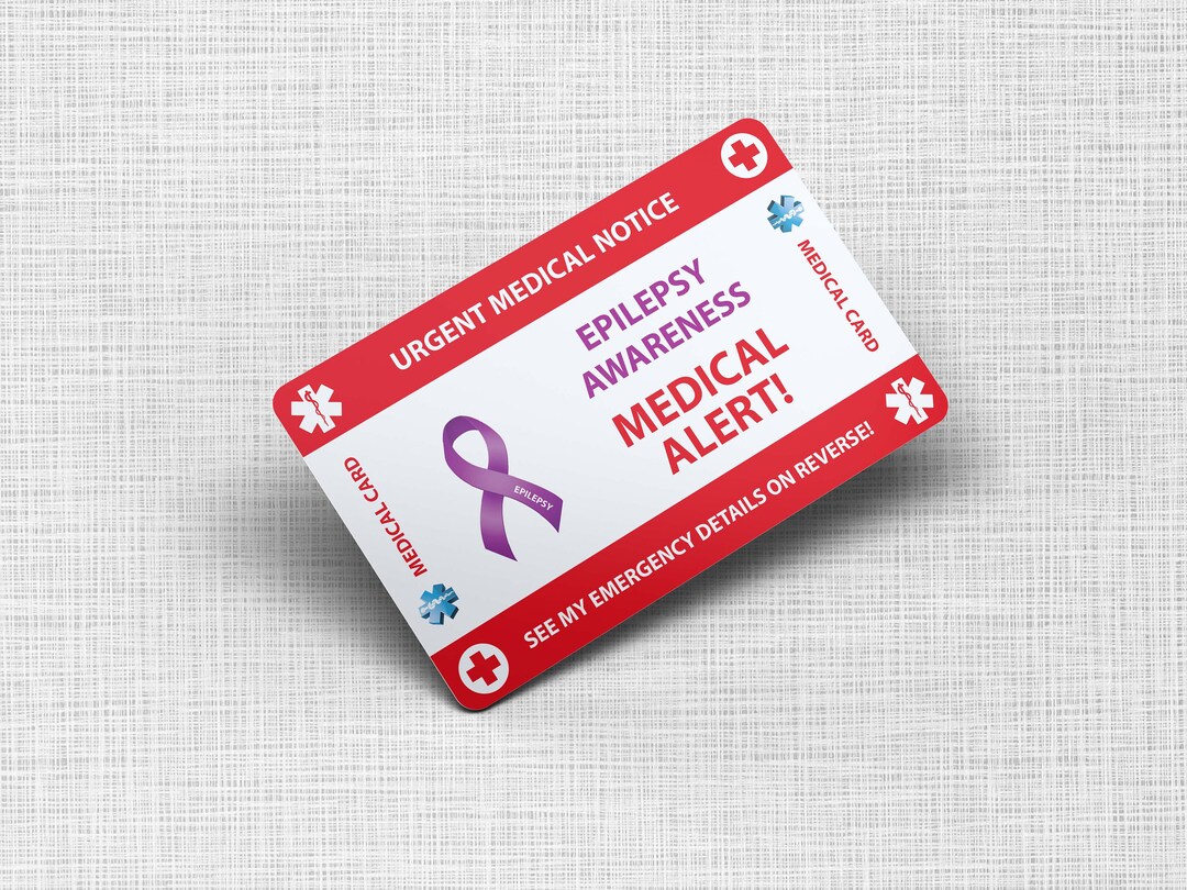 Epilepsy Emergency Wallet Card - I.C.E Card ID - Epilepsy Medical Card ...