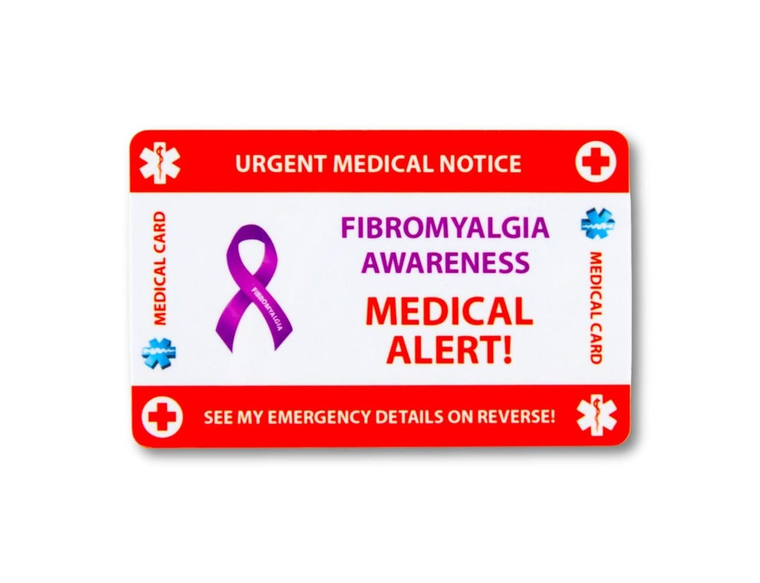 Fibromyalgia Medical Alert Card – Emergency ID Card & Lanyard - Etsy