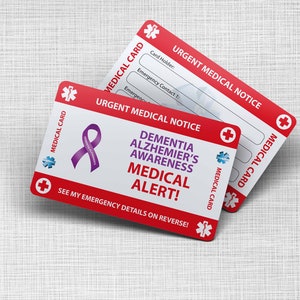 Dementia Alzheimer's Disease Emergency Wallet Card- I.C.E Card ID ...