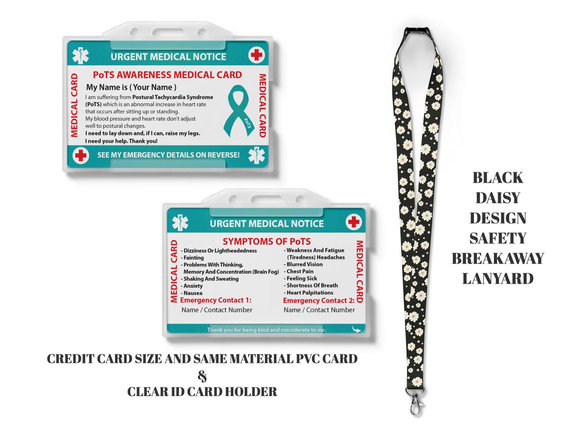 Pots Awareness Wallet Insert Medical Card Invisible - Etsy