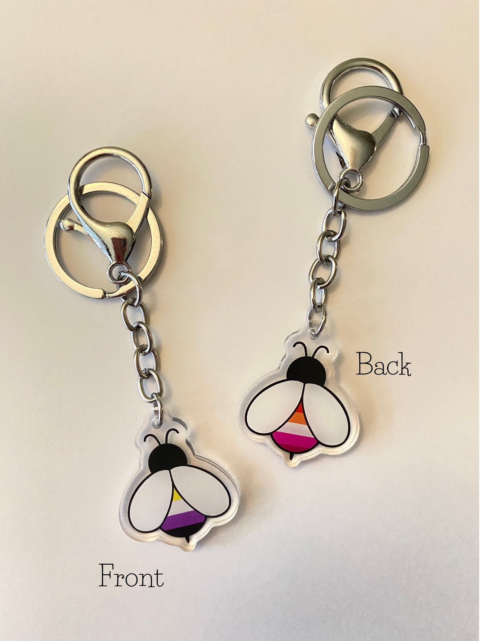 Non-binary Lesbian Double-sided Pride Bee Acrylic Keychain - Etsy