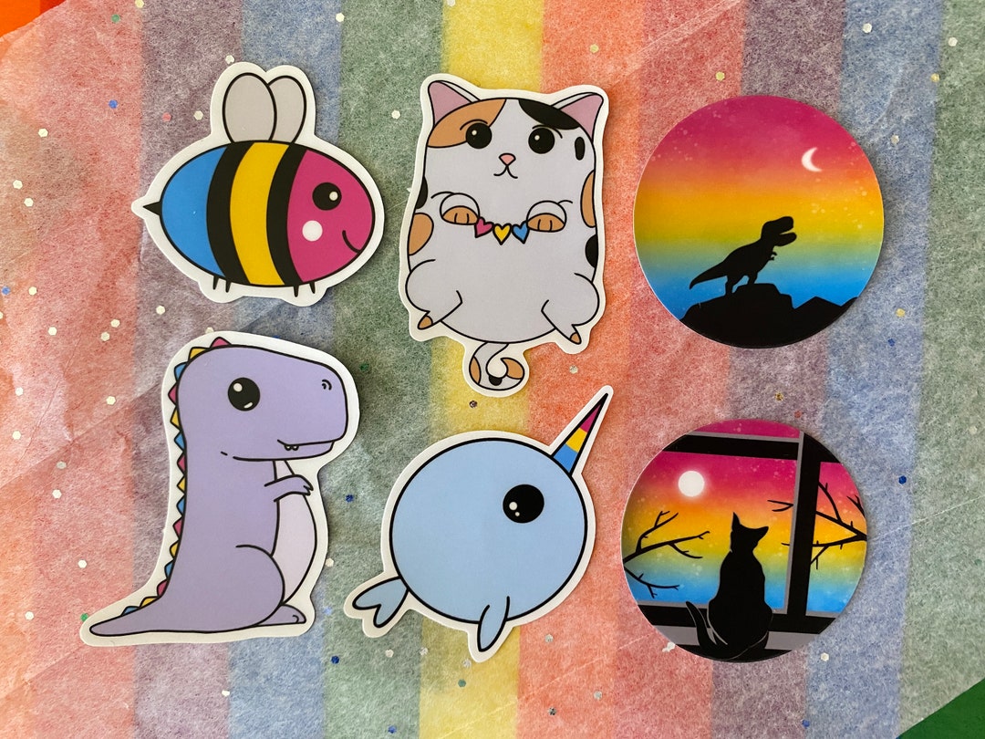 Pansexual Pride Sticker Bundle Packs (sizes: 2 Pack, 4 Pack, 6 Pack) - Etsy
