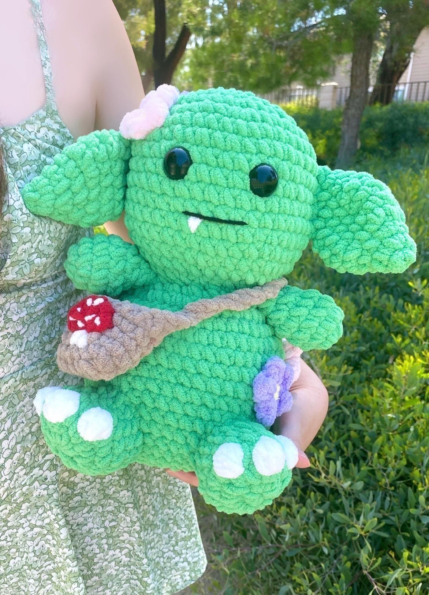 Goblin Crochet PATTERN With Mushroom Pouch and Flowers - DIGITAL PDF ...