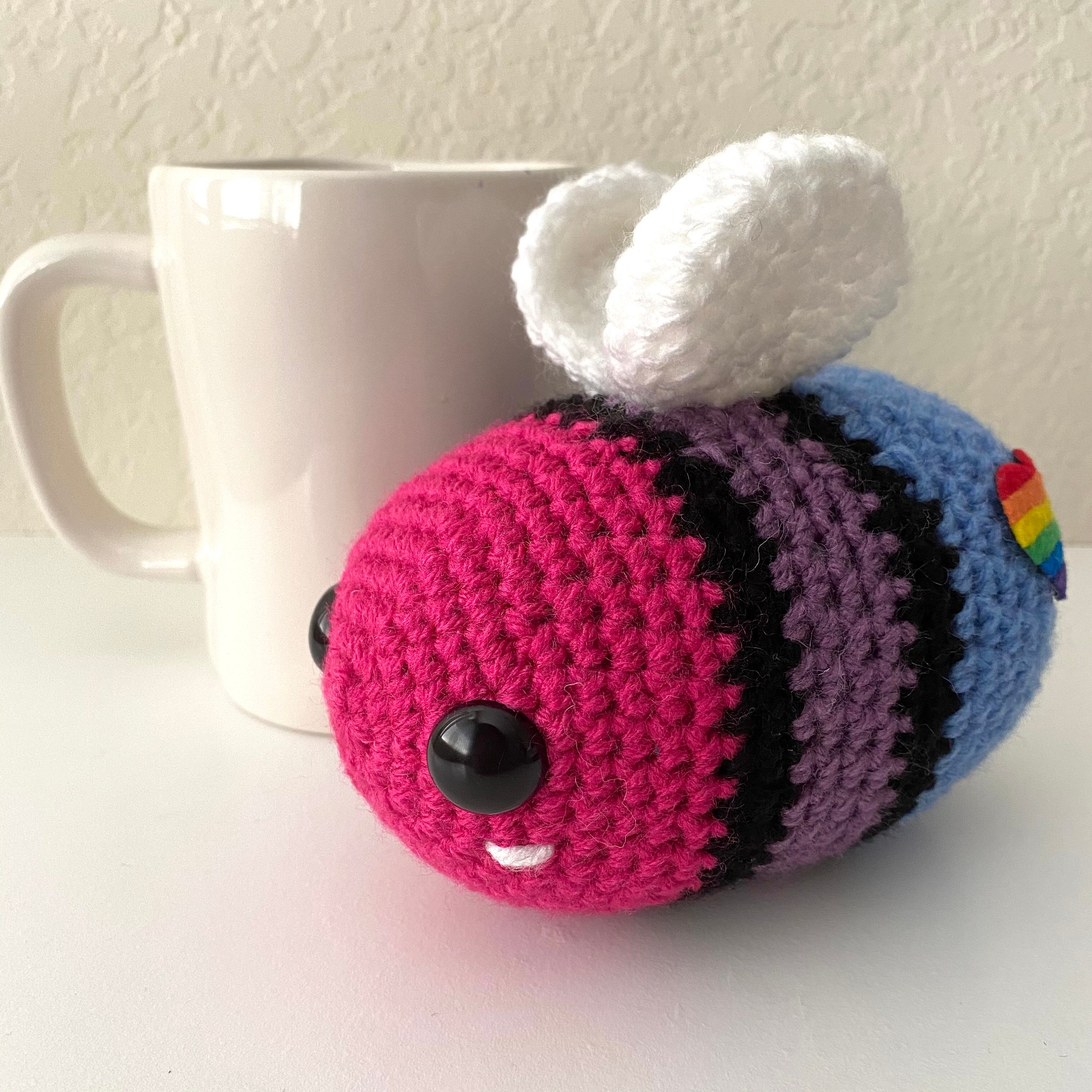 LGBTQ Pansexual Crochet Bee Crochet Art & Collectibles Fiber Arts etna ...