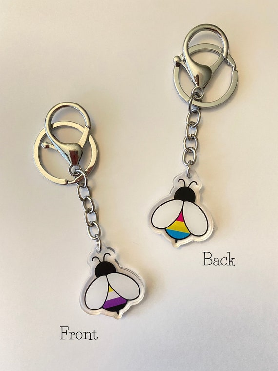 Non-binary Pansexual Double-sided Pride Bee Acrylic Keychain | Etsy