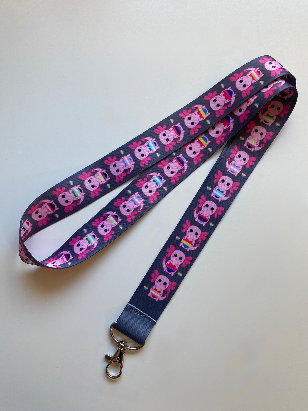 LGBTQ Pride Axolotl Lanyard Rainbow Heart bisexual Lesbian - Etsy