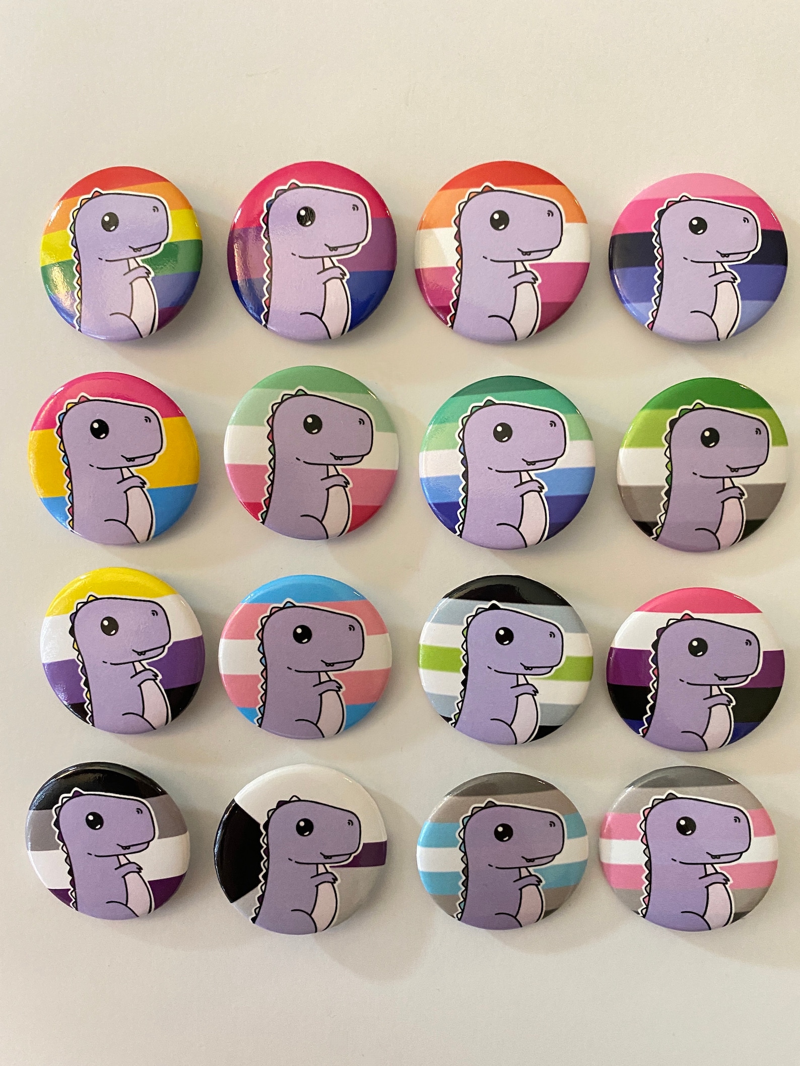 Dinosaur Pride Button Pins Pride Dino LGBTQ Pride Pins | Etsy
