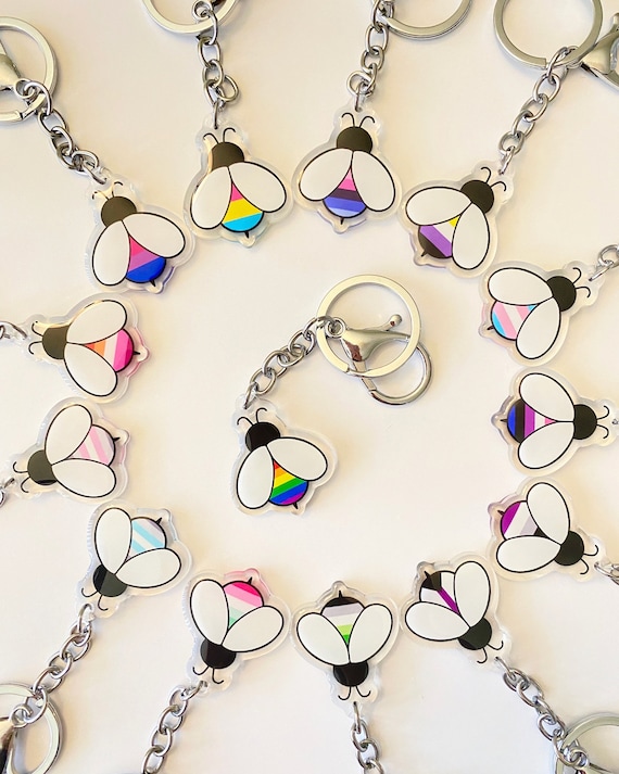LGBTQ Pride Bee Epoxy Acrylic Bee-chain Pride Keychain | Etsy