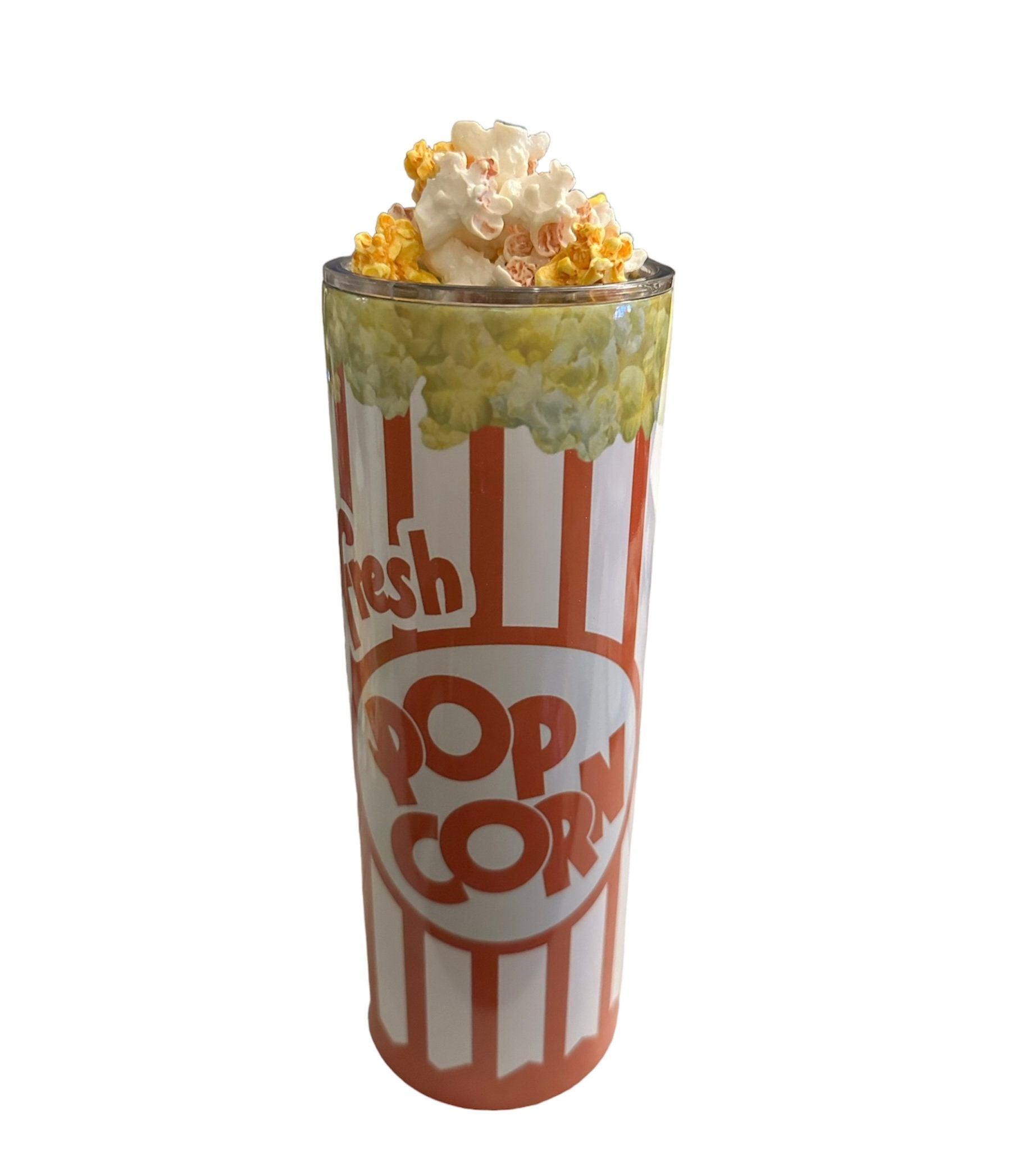 Popcorn Tumbler With Fake Popcorn 3d Lid, Faux Popcorn Lid, Popcorn ...