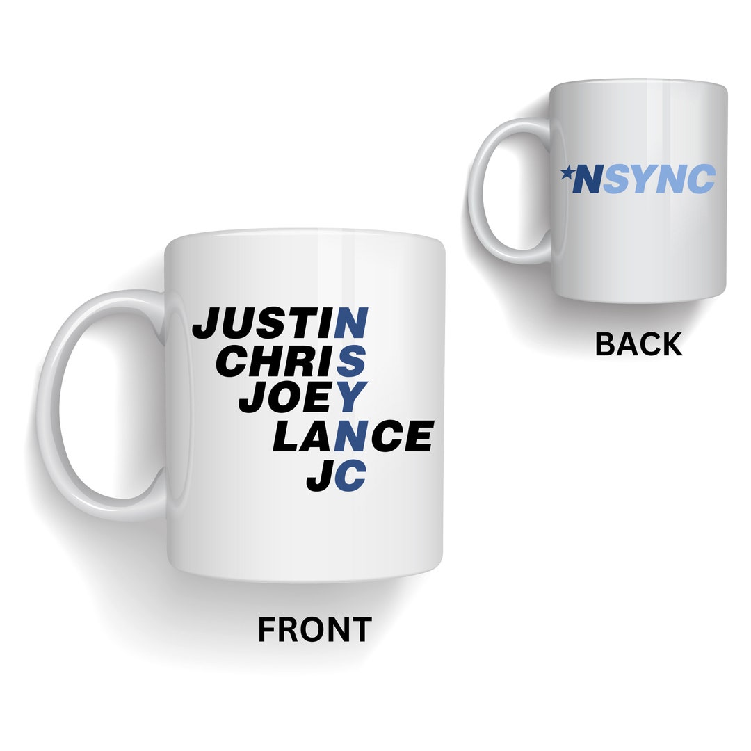 Boy Band Mug, Justin, Chris, Joey, Lance, JC, Music Group, 90's, Pop ...