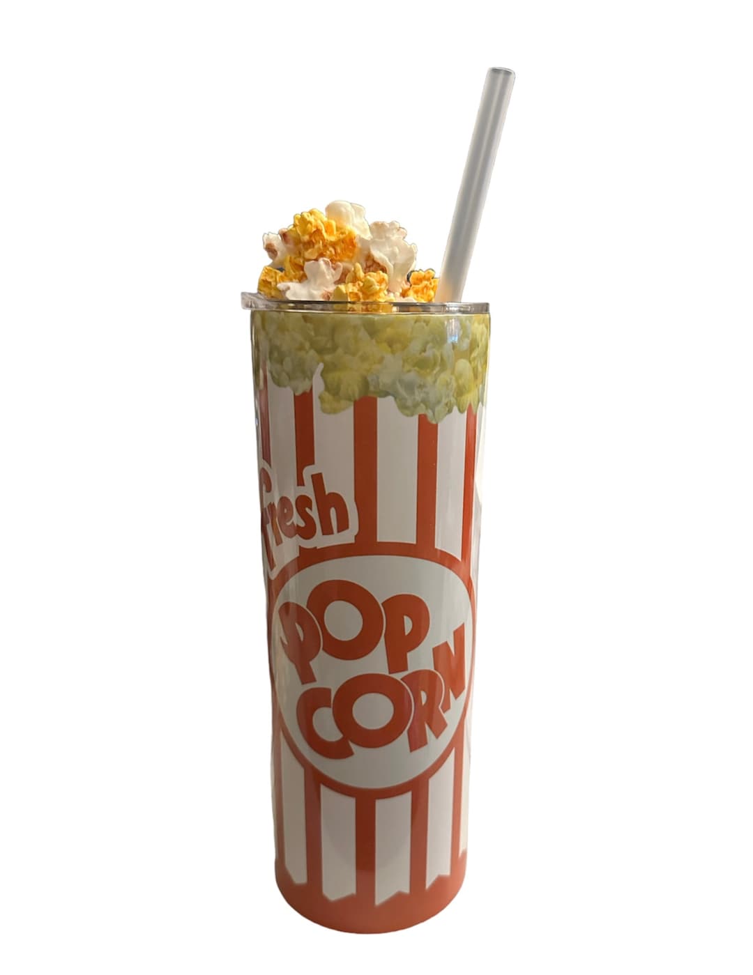 Popcorn Tumbler With Fake Popcorn 3d Lid, Faux Popcorn Lid, Popcorn ...