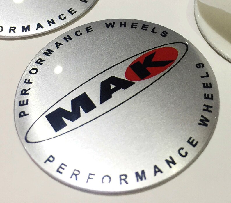 Metal Stickers Car Wheel Center Cap Stikers Set of 4 MAK | Etsy