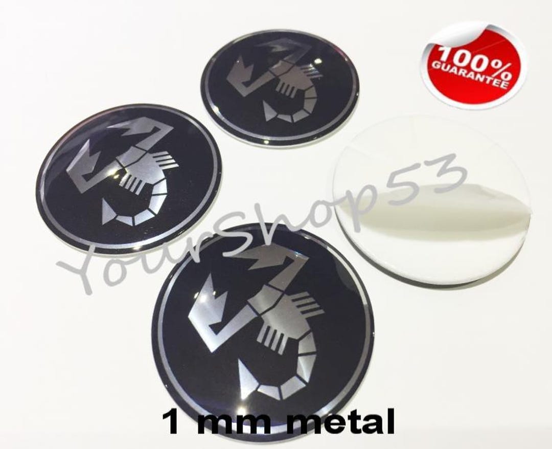 Metal Stickers - Car Wheel Center Cap Sticker - Set of 4 - FIT - ABARTH ...