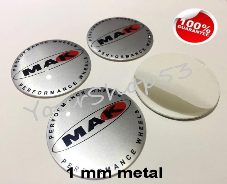 Metal Stickers - Car Wheel Center Cap Stickers - Set of 4 - FIT - MAK 4 ...