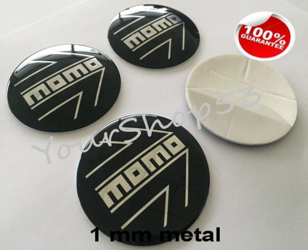 Metal Stickers - Car Wheel Center Cap Sticker - Set of 4 - FIT - MOMO 1 ...