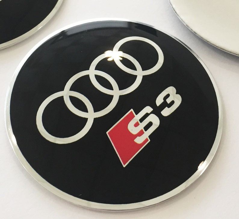 Metal Stickers - Car Wheel Center Cap Stickers - Set of 4 - FIT - AUDI ...