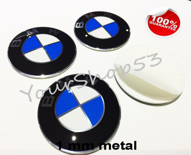Metal Stickers - Car Wheel Center Cap Sticker - Set of 4 - FIT - BMW 2 ...