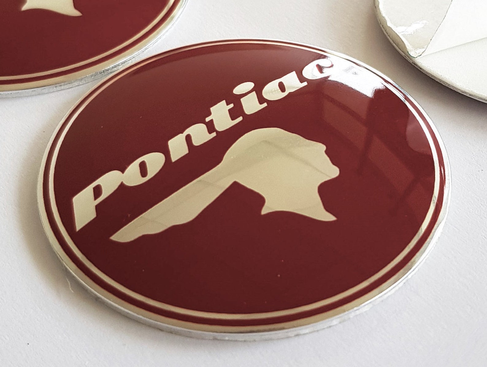 Metal Stickers Car Wheel Center Cap Stickers Set of 4 PONTIAC 3 Vintage ...