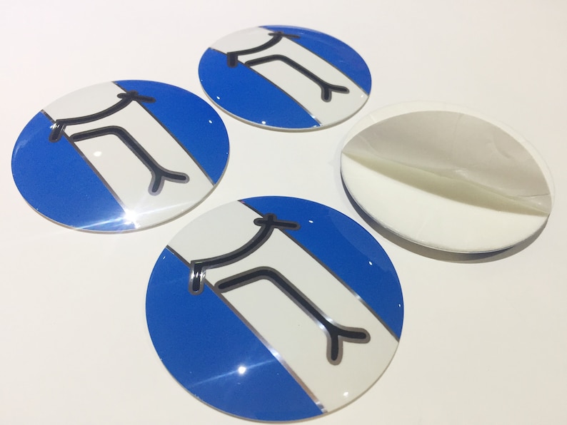 Metal Stickers - Car Wheel Center Cap Stickers - Set of 4 - FIT - DE ...