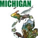 Michigan Illustrated Nature Map - Etsy