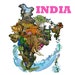 India Illustrated Nature Map - Etsy