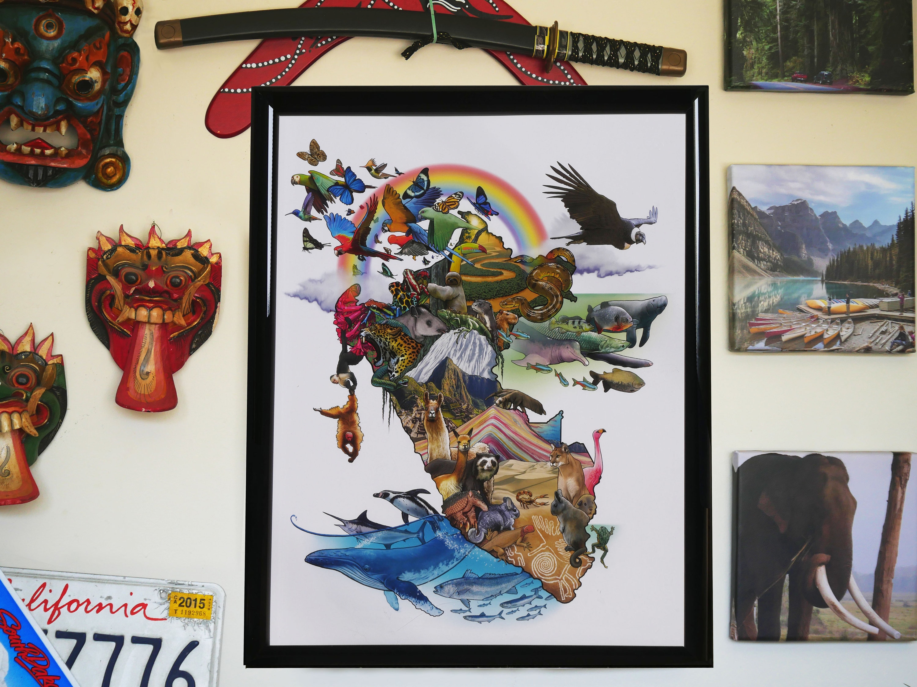 Peru Nature Illustration Map - Etsy