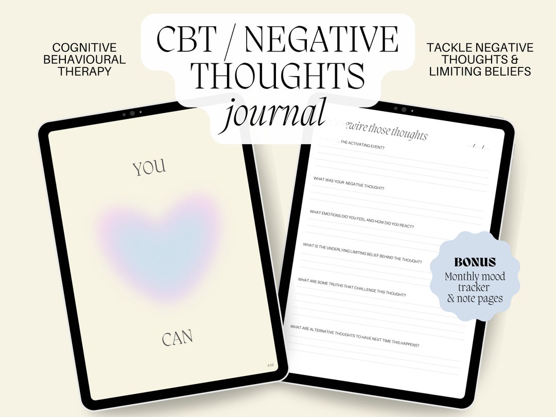 Cognitive Behavioural Therapy (CBT) Journal, Negative Thought ...