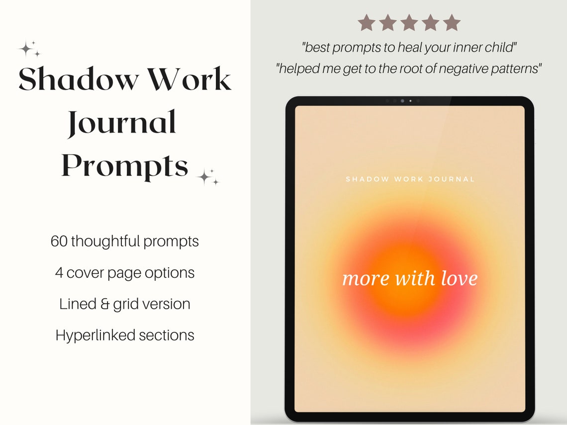 60 Shadow Work Digital Journal | Healing Digital Journal | Therapy ...