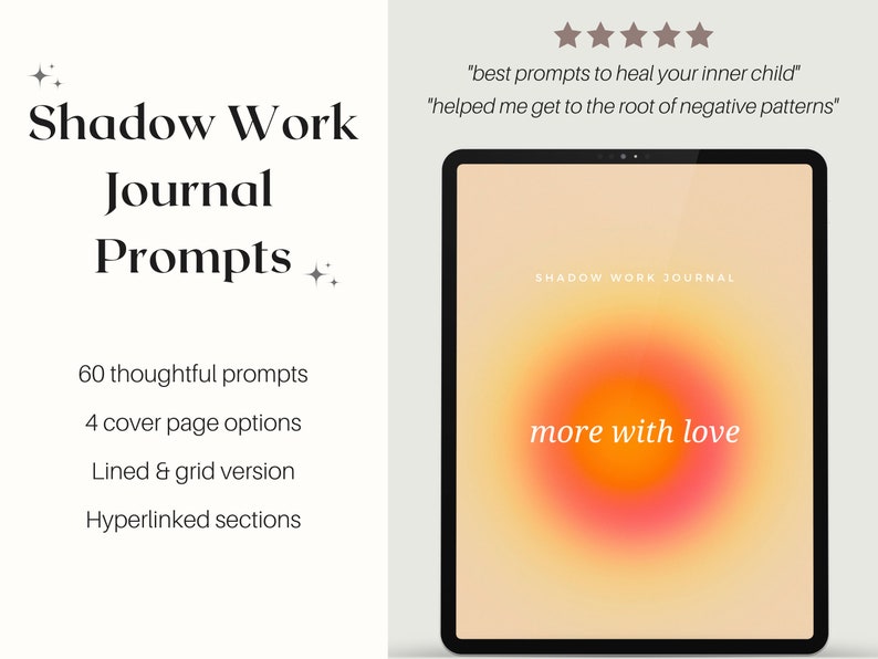60 Shadow Work Digital Journal | Healing Digital Journal | Therapy ...