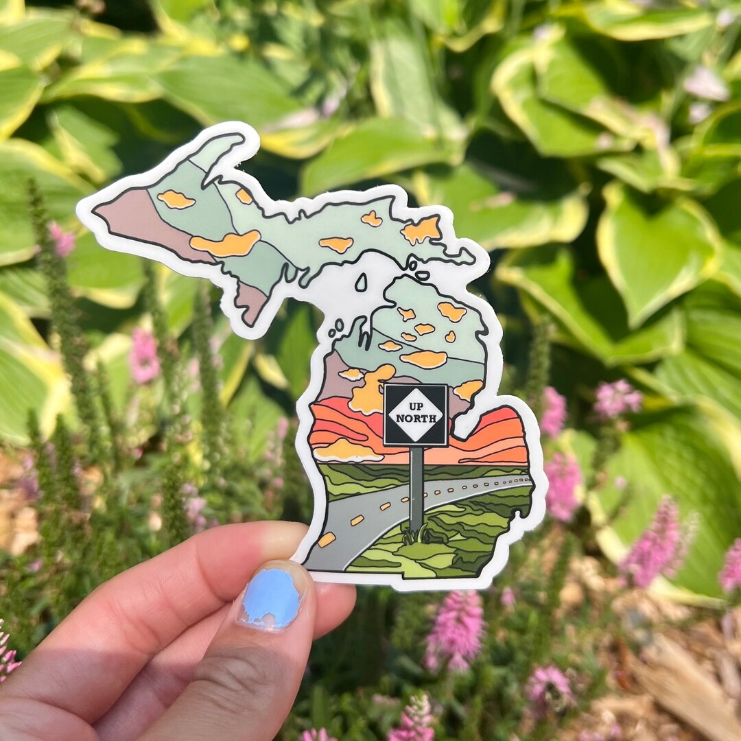 Up North MI Sunset Sticker - Etsy