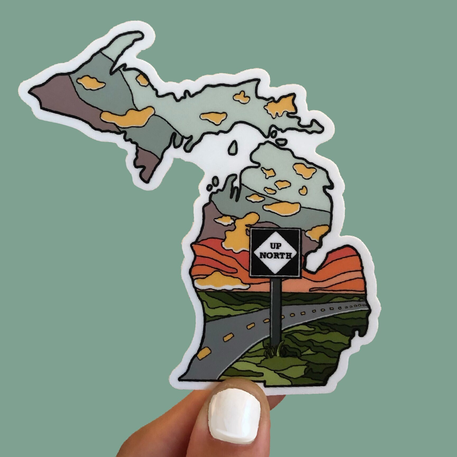 Up North MI Sunset Sticker - Etsy