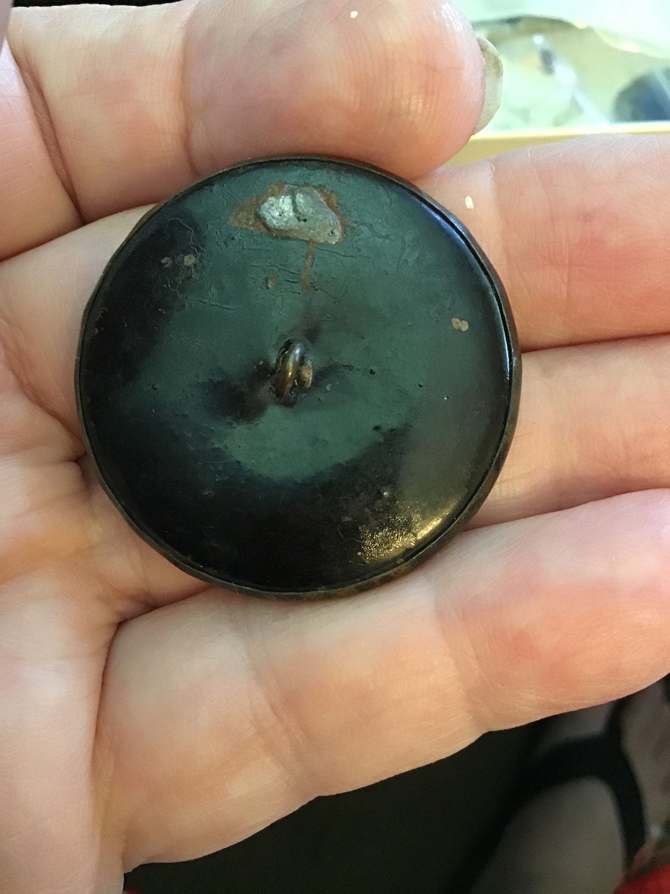 Antique Victorian Large Metal Picture Button Shield Flowers in - Etsy
