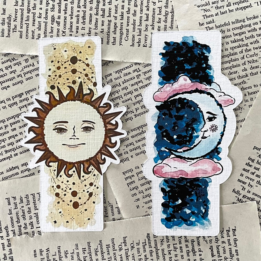 Sun and Moon Bookmarks Mystical Magical Celestial Design Recycled ...