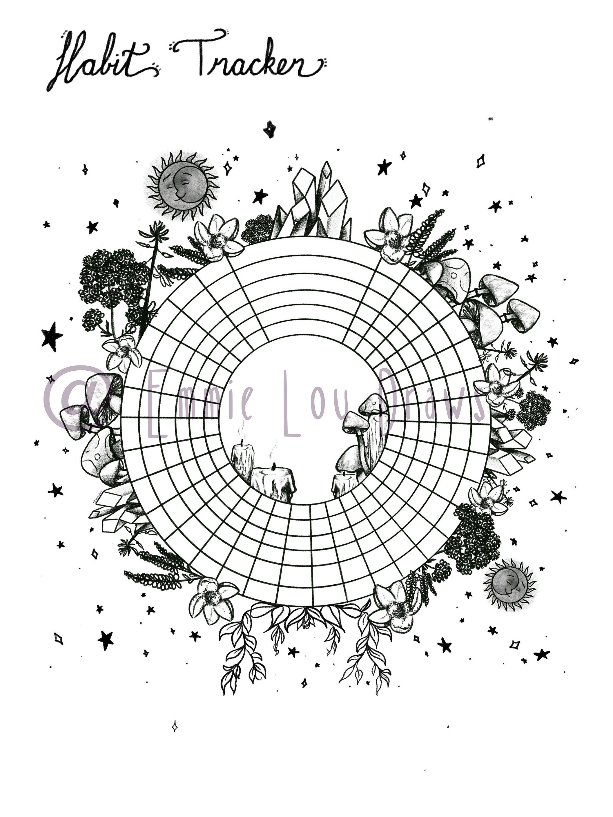 Printable Circular Habit Tracker Downloadable Goal Tracker | Etsy