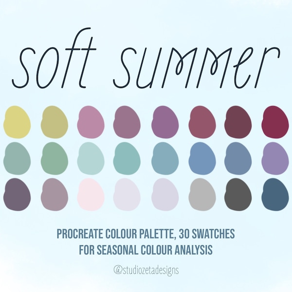 Soft Summer Color Swatches - Etsy
