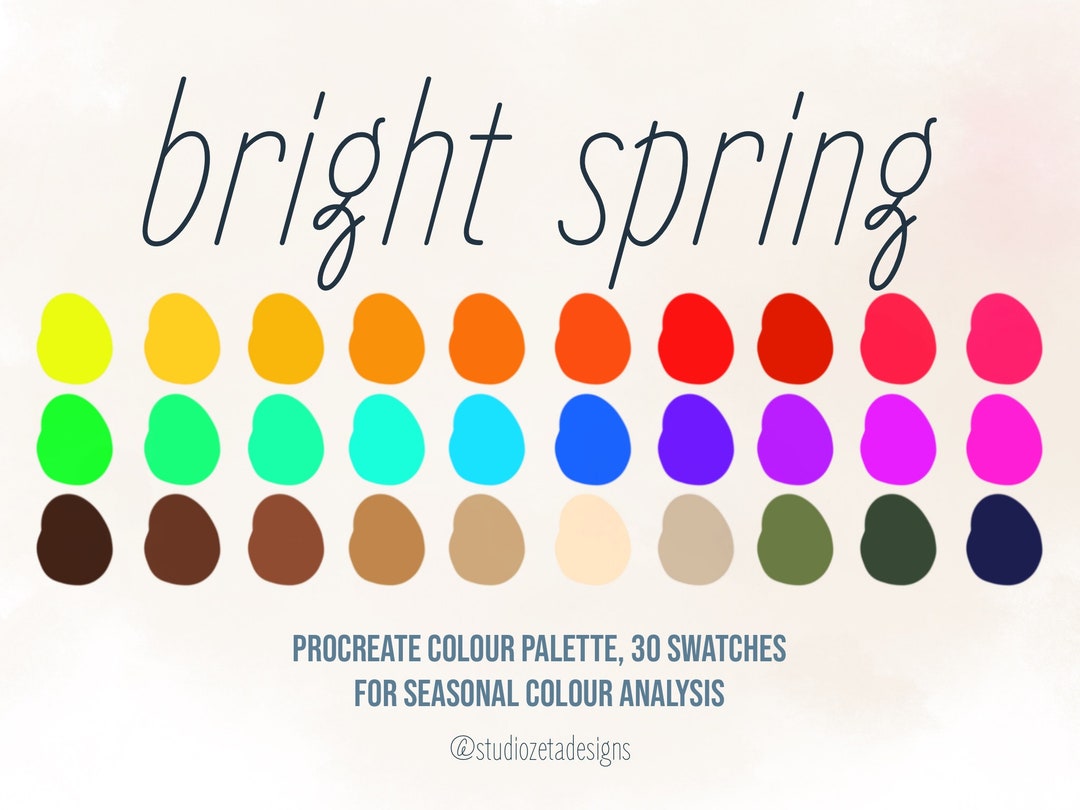 Bright Spring PROCREATE Color Palette, 30 Swatches, Digital Download ...