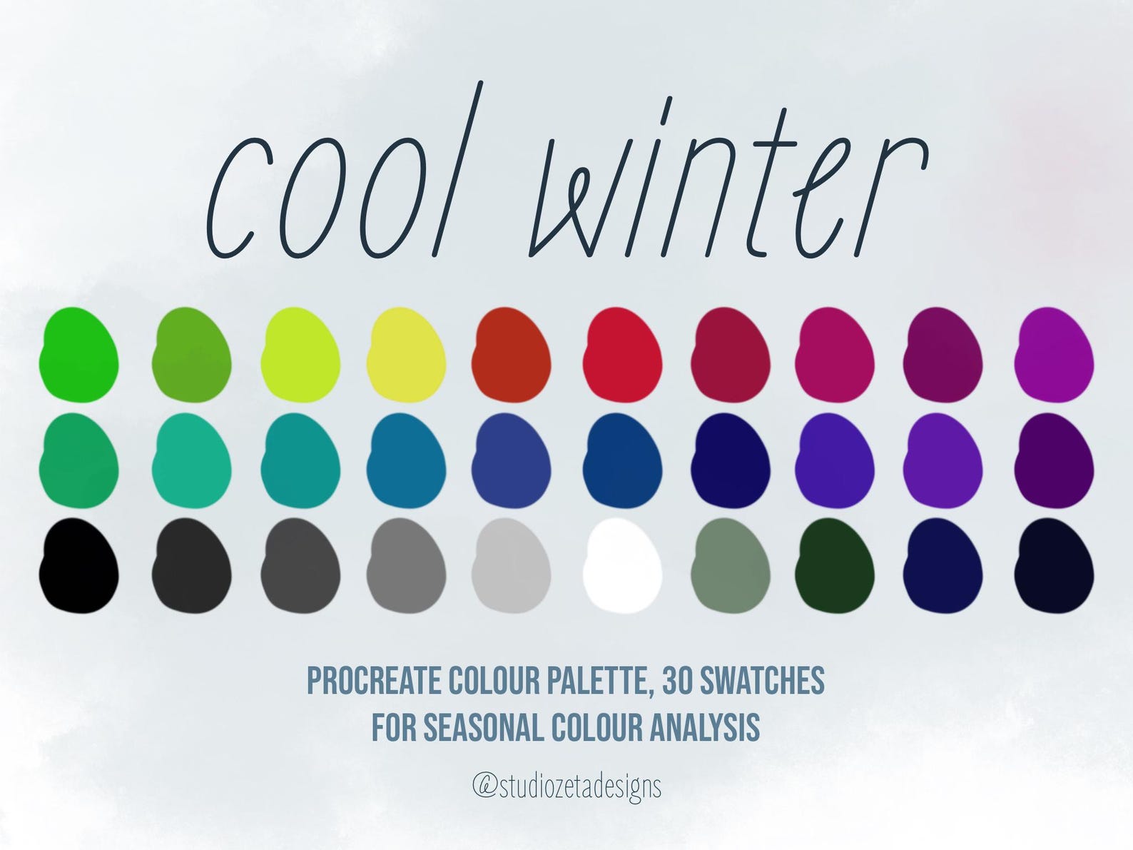 ALL Color Seasons PROCREATE Color Palette, 360 Swatches, Digital ...