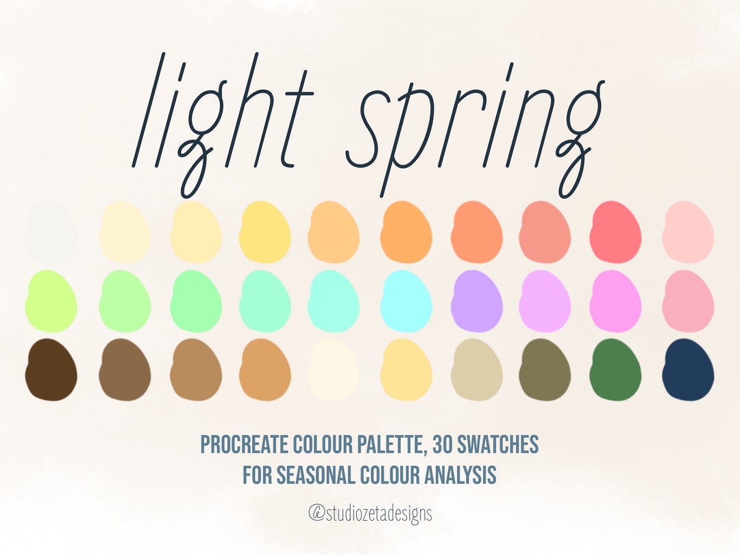Light Spring PROCREATE Color Palette, 30 Swatches, Digital Download ...